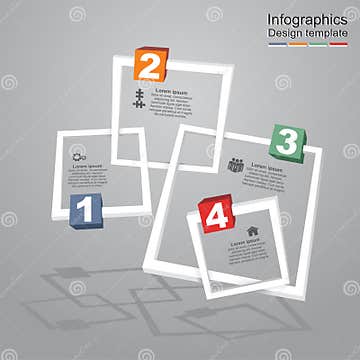 Infographic Report Template with Frames and Icons Stock Vector ...