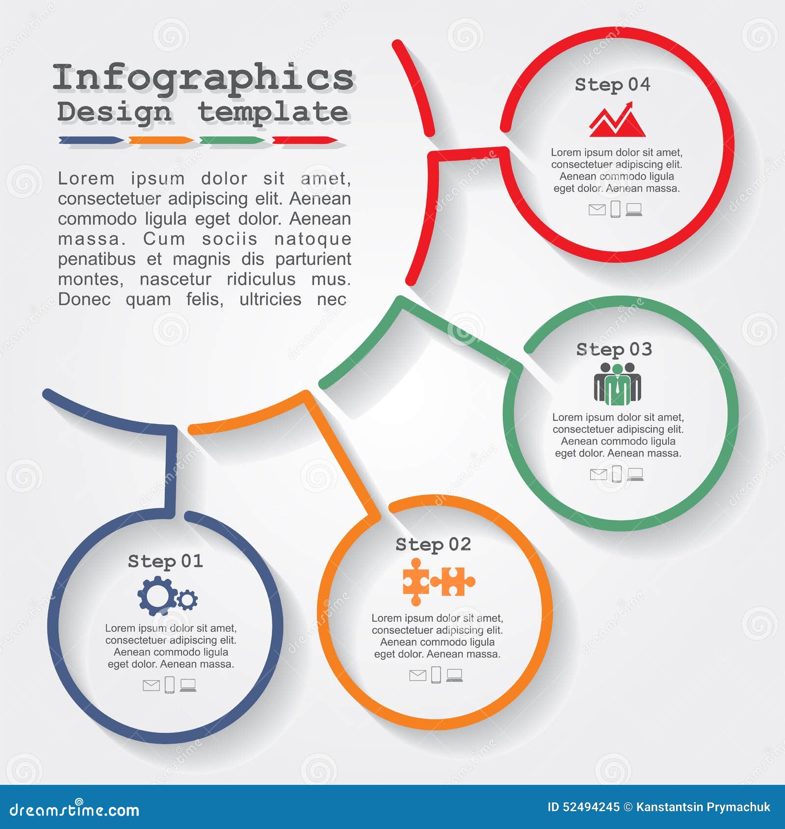 Infographic Report Template with Lines and Icons Stock Vector ...