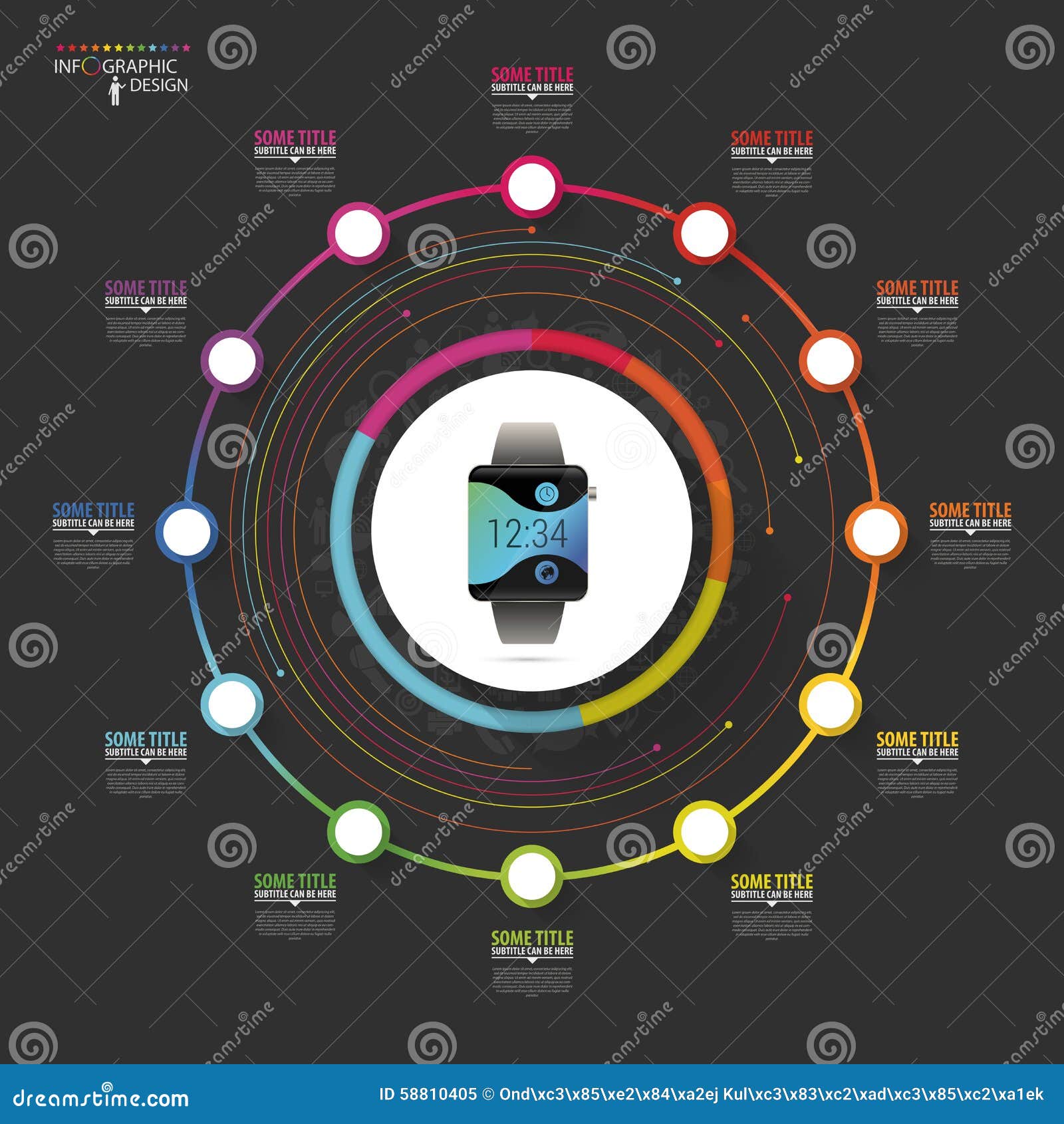 Infographic Watch And Flat Icons Idea. Vector Illustration. Heal ...