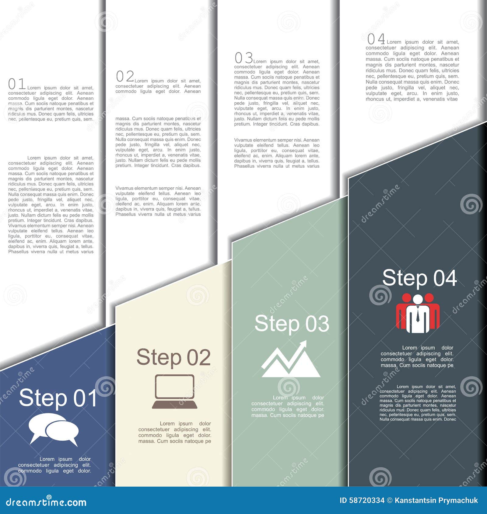 Infographic Report Template with Text and Icons Stock Vector ...