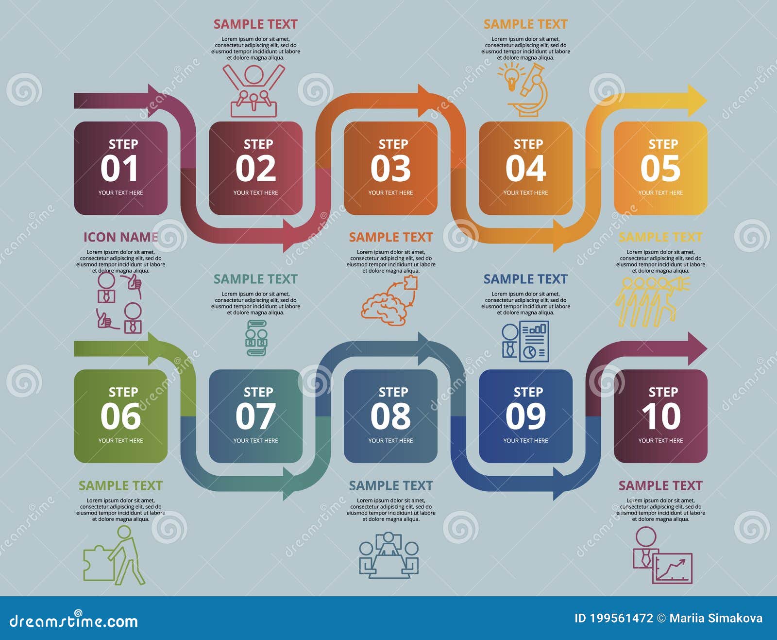 Infographic Reputation Management Template. Icons in Different Colors ...