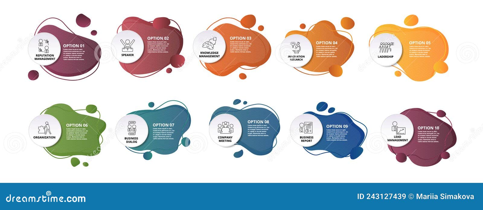 Infographic Reputation Management Template. Icons in Different Colors ...