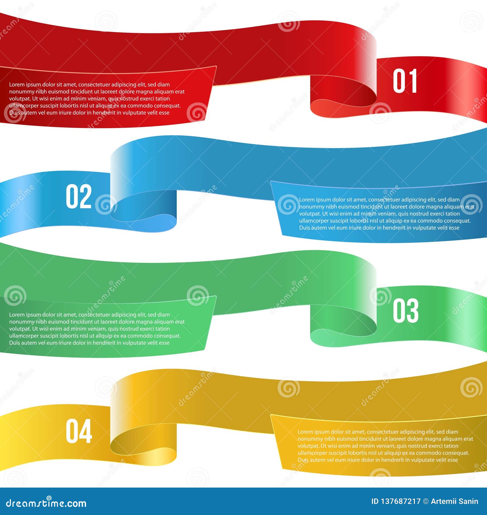 Infographic Ribbon Circular Diagram Vector Design Template ...