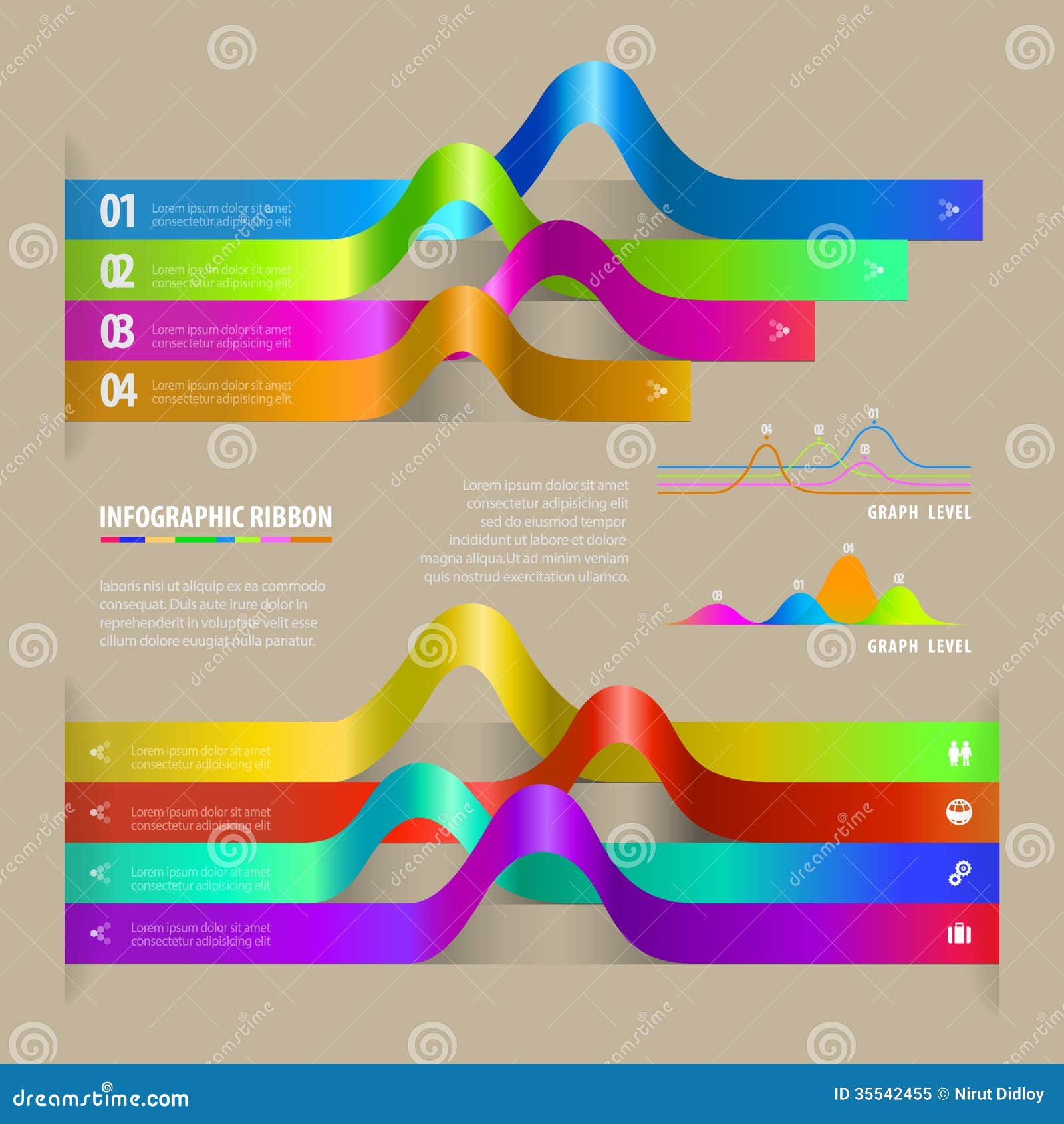 Infographic ribbon stock vector. Illustration of abstract - 35542455