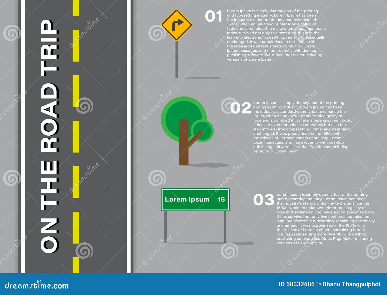 Infographic - on the Road Trip Stock Vector - Illustration of direction ...