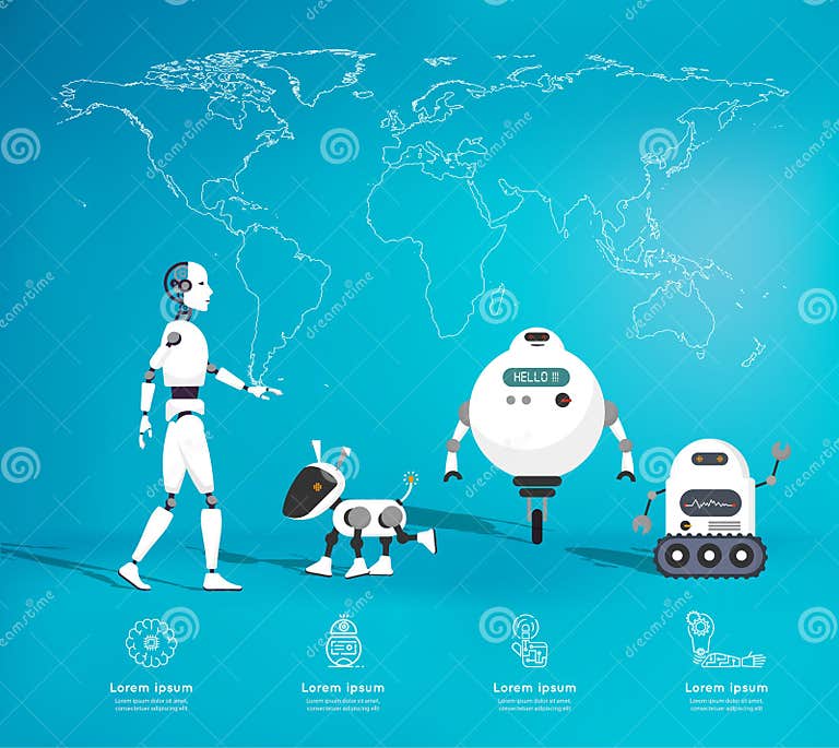 Infographic Robot of Artificial Intelligence Concept Stock Vector ...