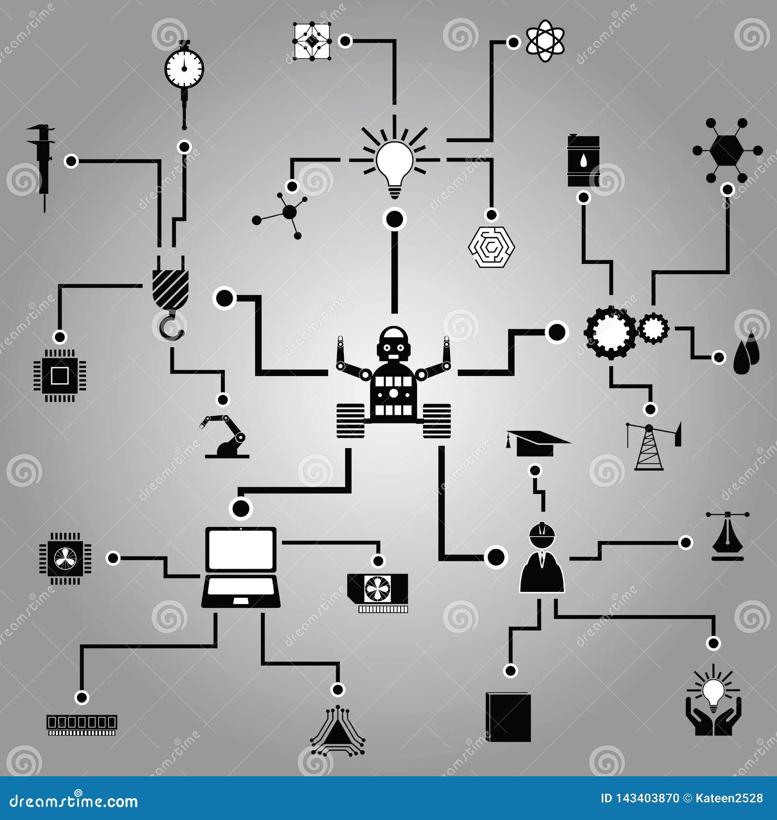 Infographic Robot Template Design Stock Vector - Illustration of ...
