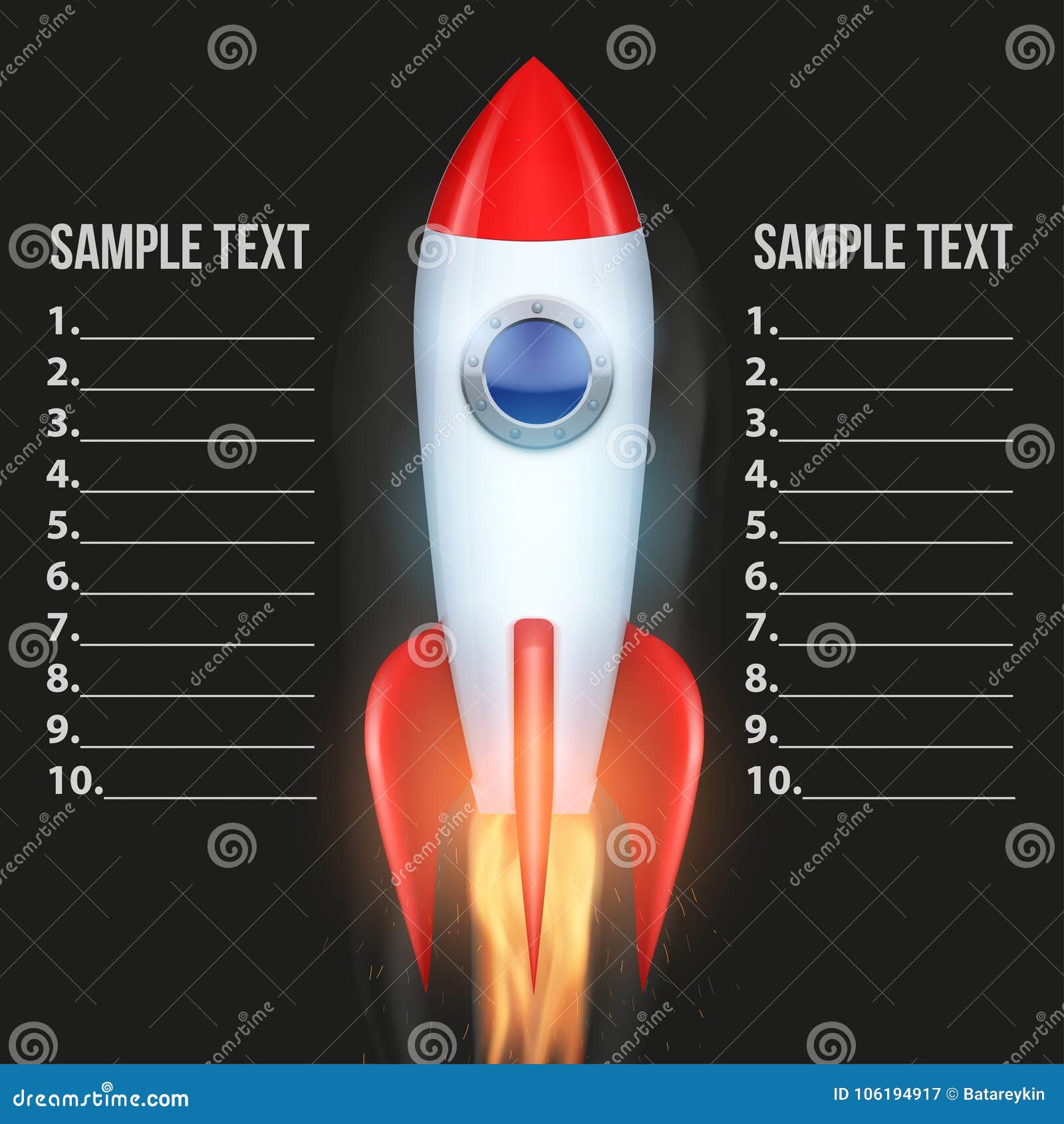 Infographic with rocket stock vector. Illustration of sign - 106194917