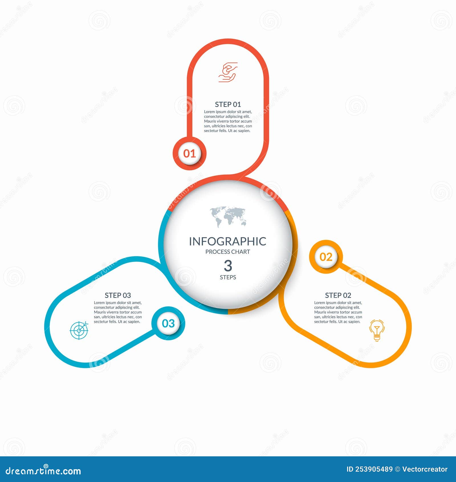 Infographic Round Chart With 3 Steps, Parts, Options, Processes. Vector ...