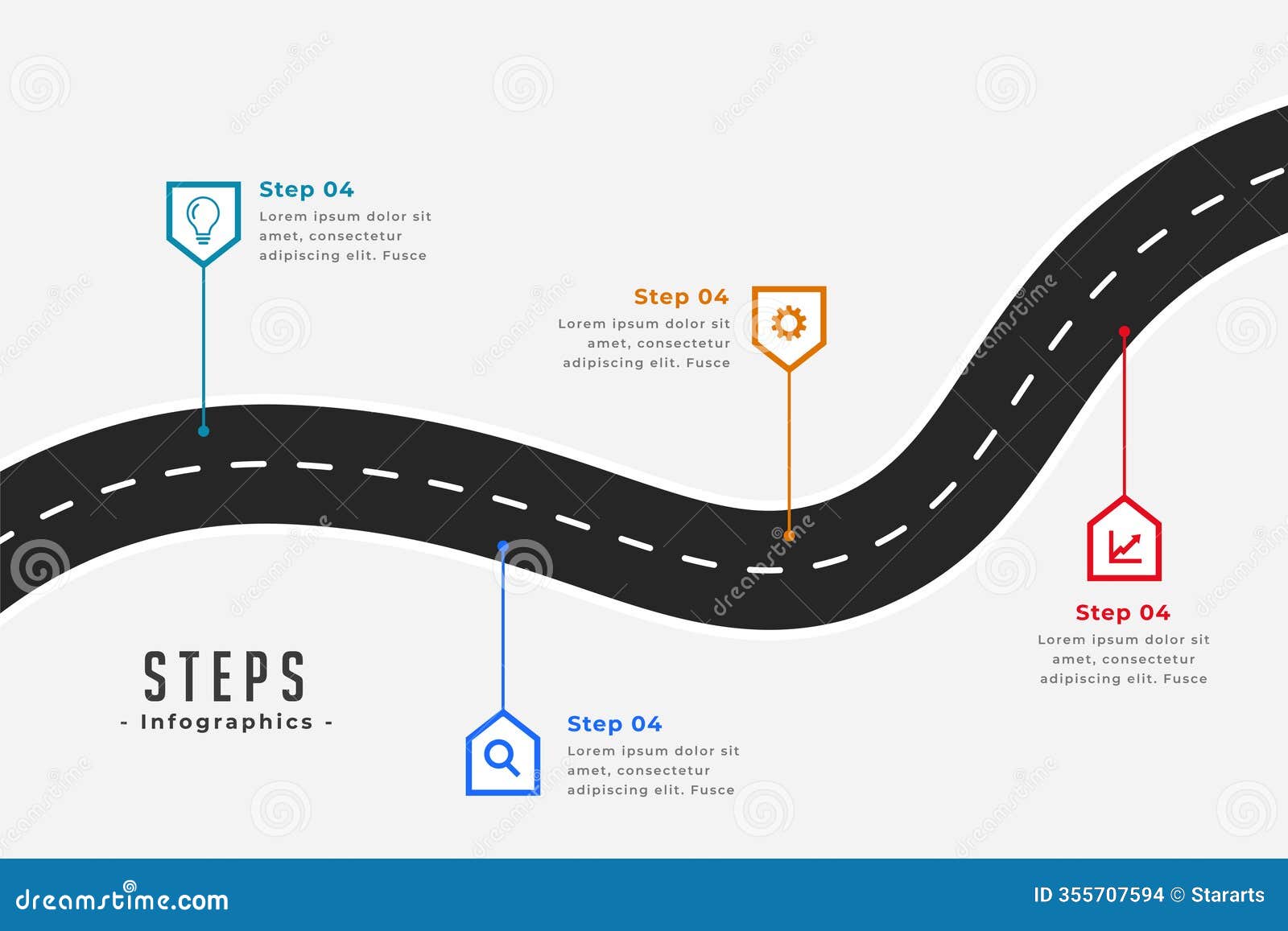Infographic Route Stair Template For Business. Business Run To Success ...