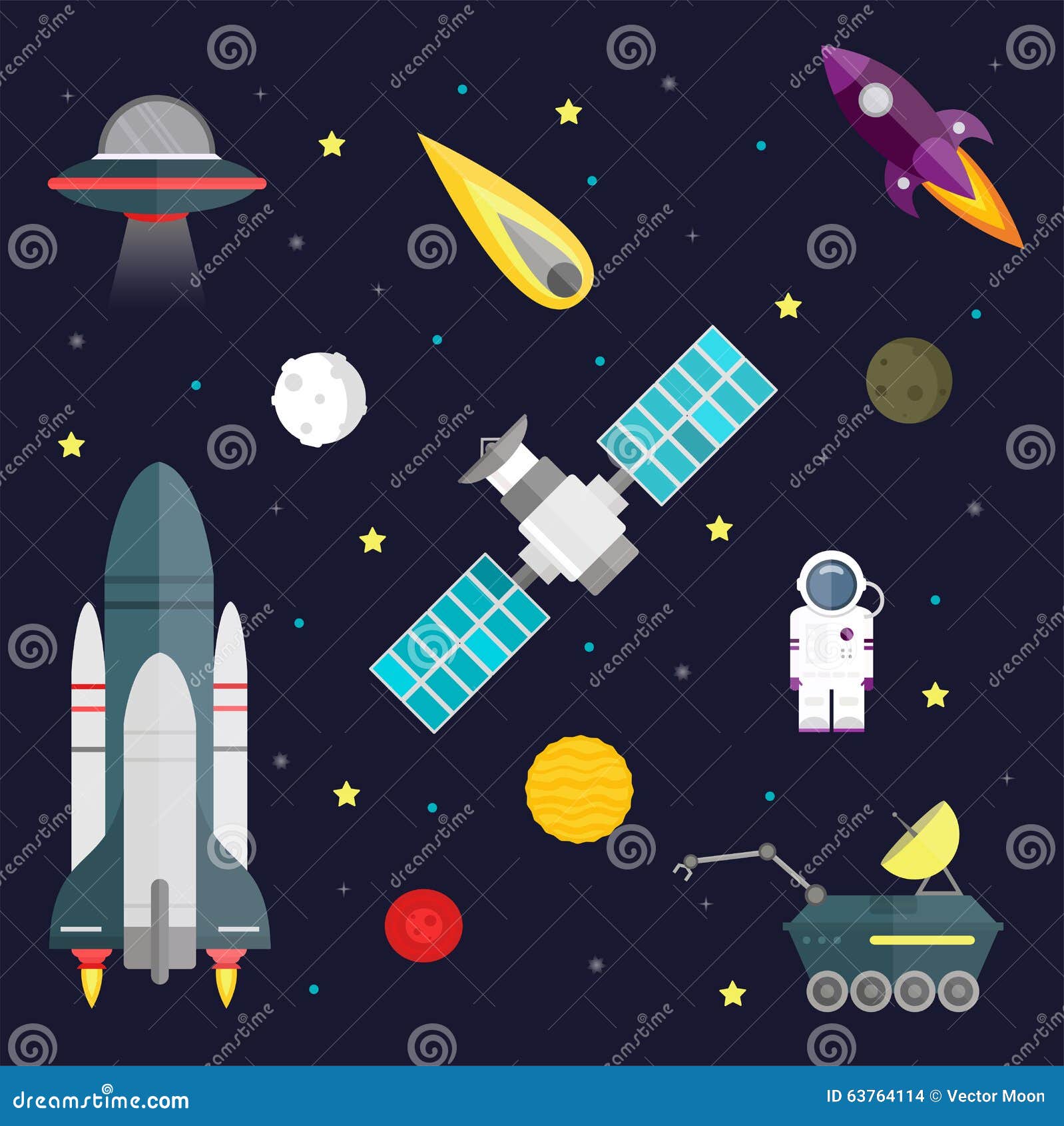 Infographic Ruimtevaartsymbolen Kosmosvector Vector Illustratie ...