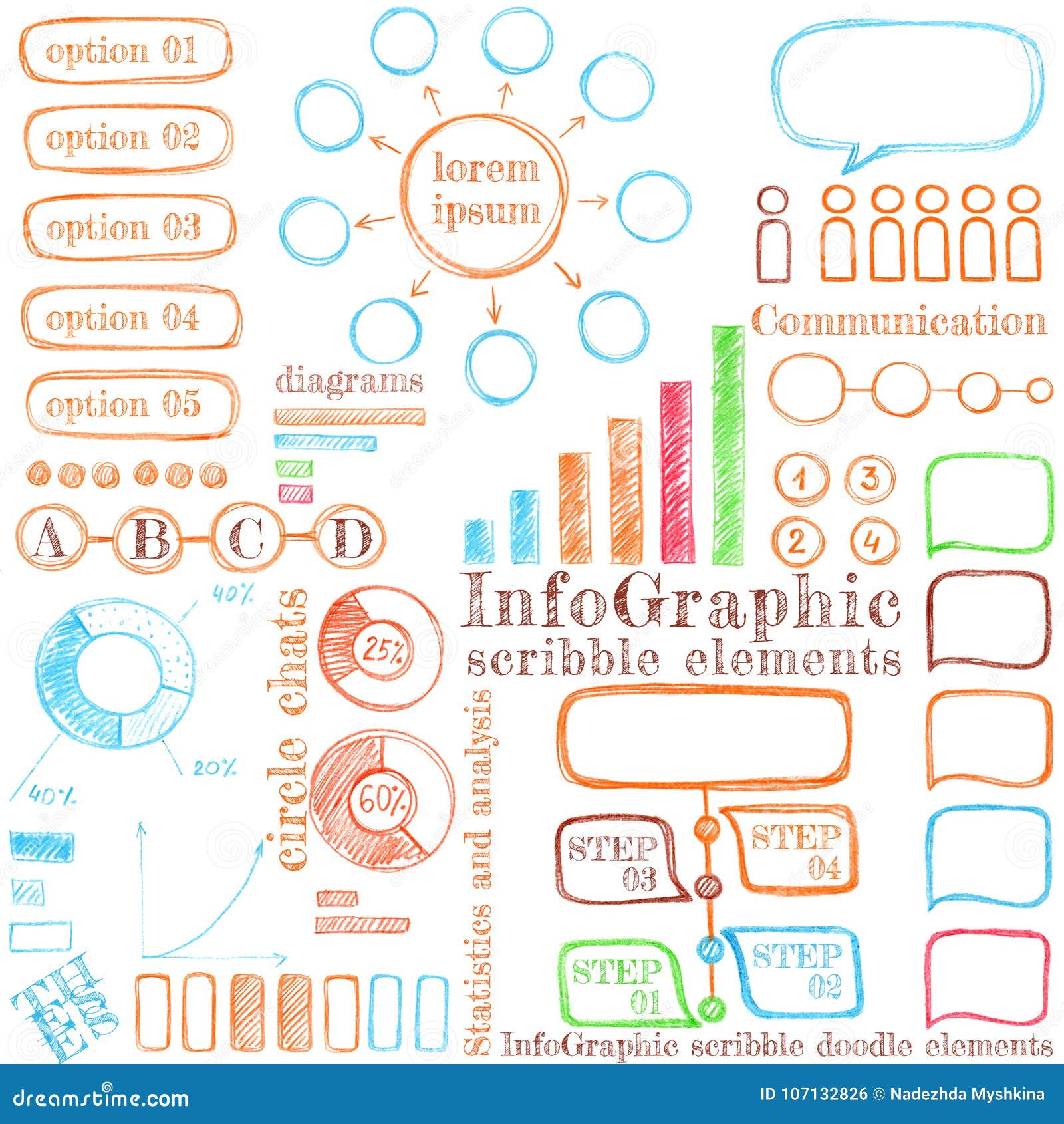 Infographic Scribble Elements Stock Illustration - Illustration of ...