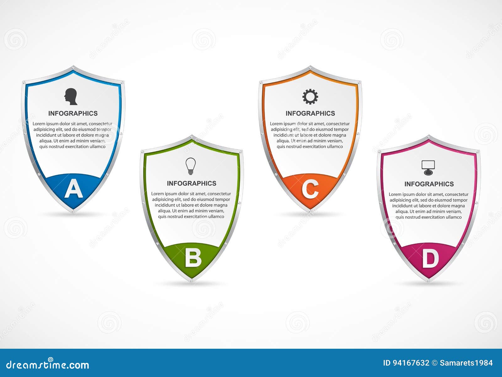 Infographic with Security Shield. Infographics for Business ...