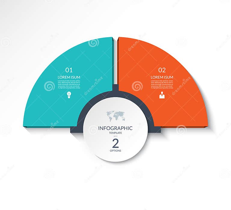 Infographic Semi Circle Template with 2 Options. Stock Vector ...