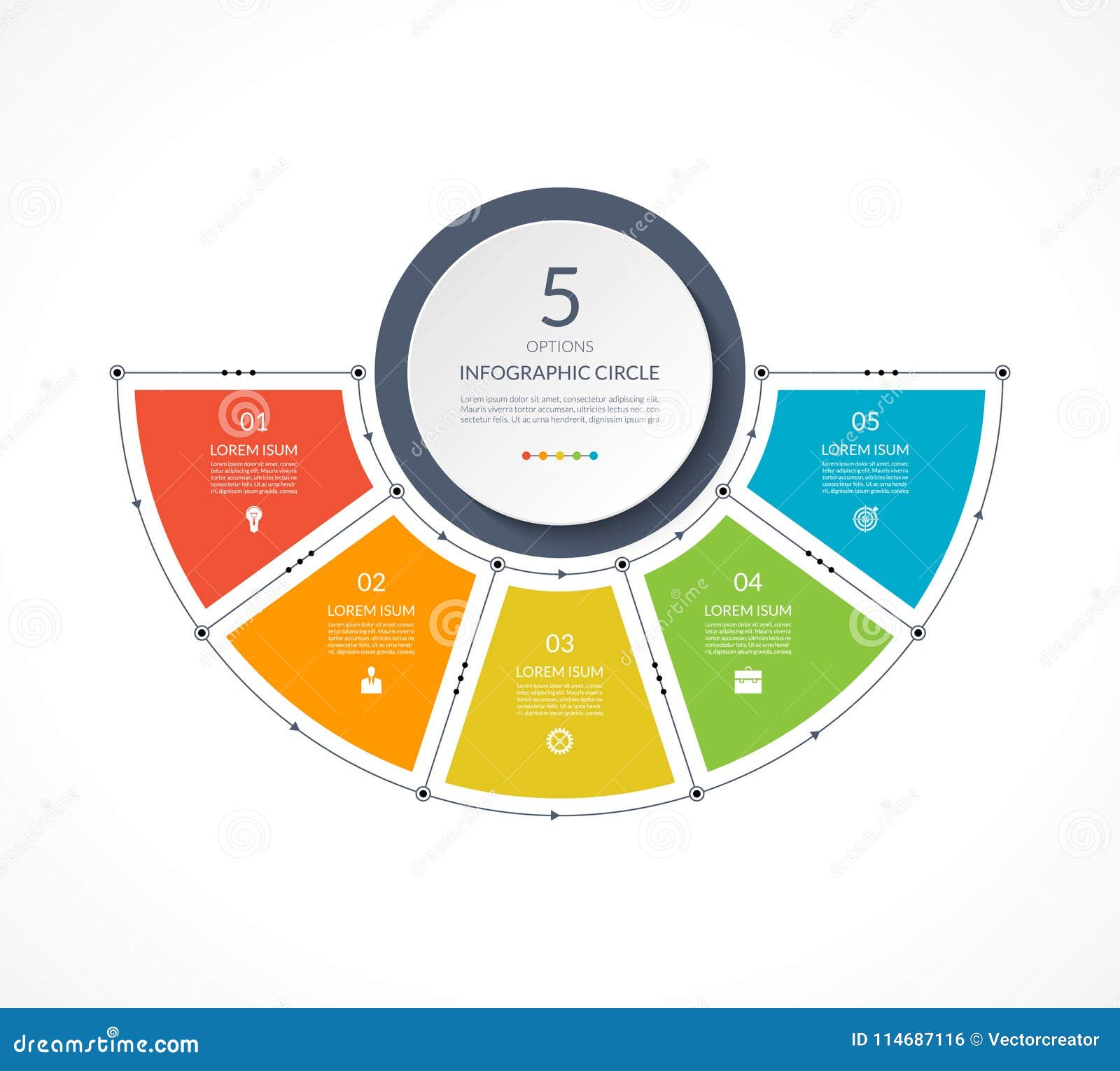 Infographic Semi Circle in Thin Line Flat Style. Stock Vector ... Infographic Semi Circle in Thin Line Flat Style. Stock Vector ...