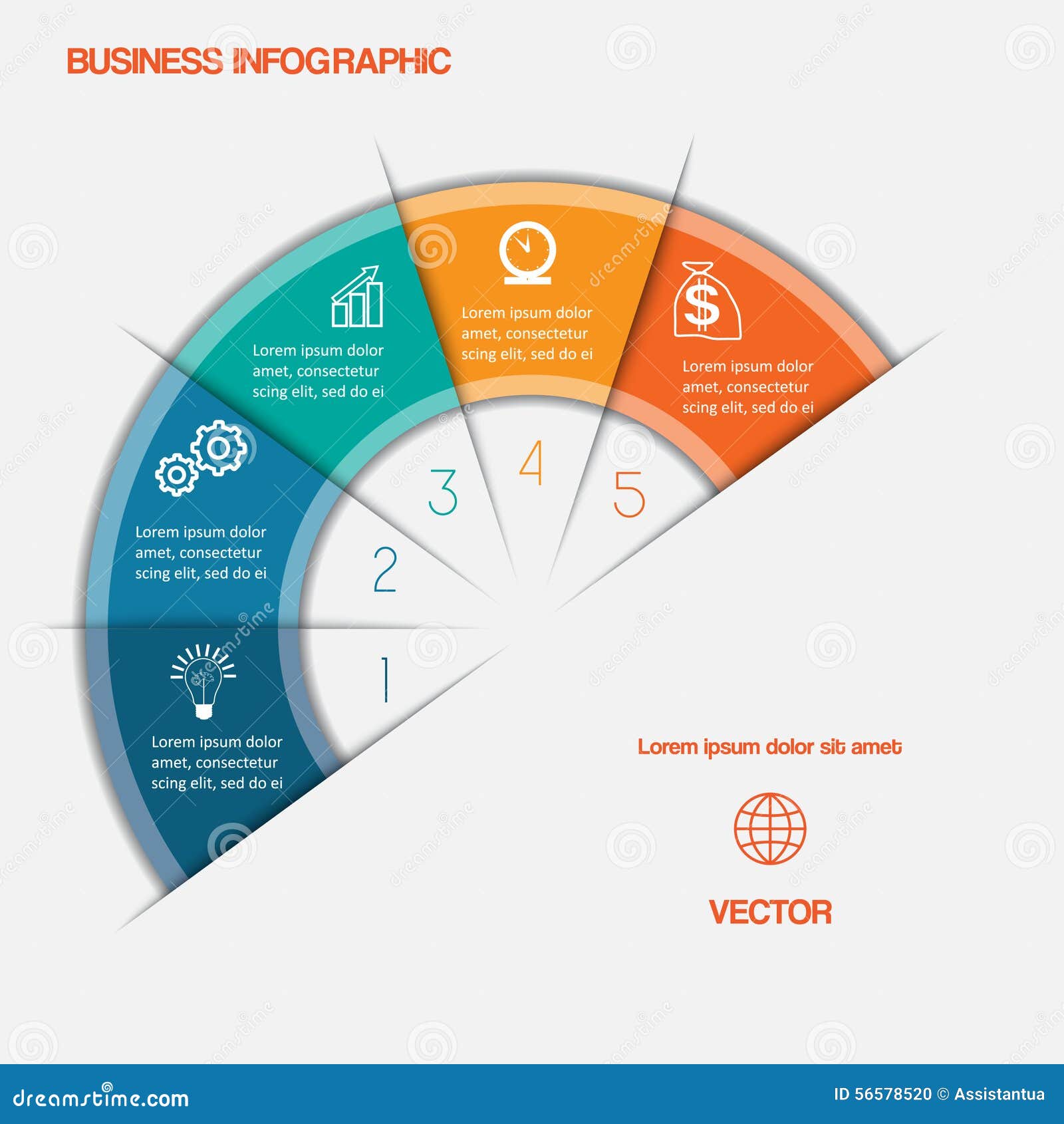 Infographic Semicircle Template With 3 Options. Can Be Used As A Chart ...