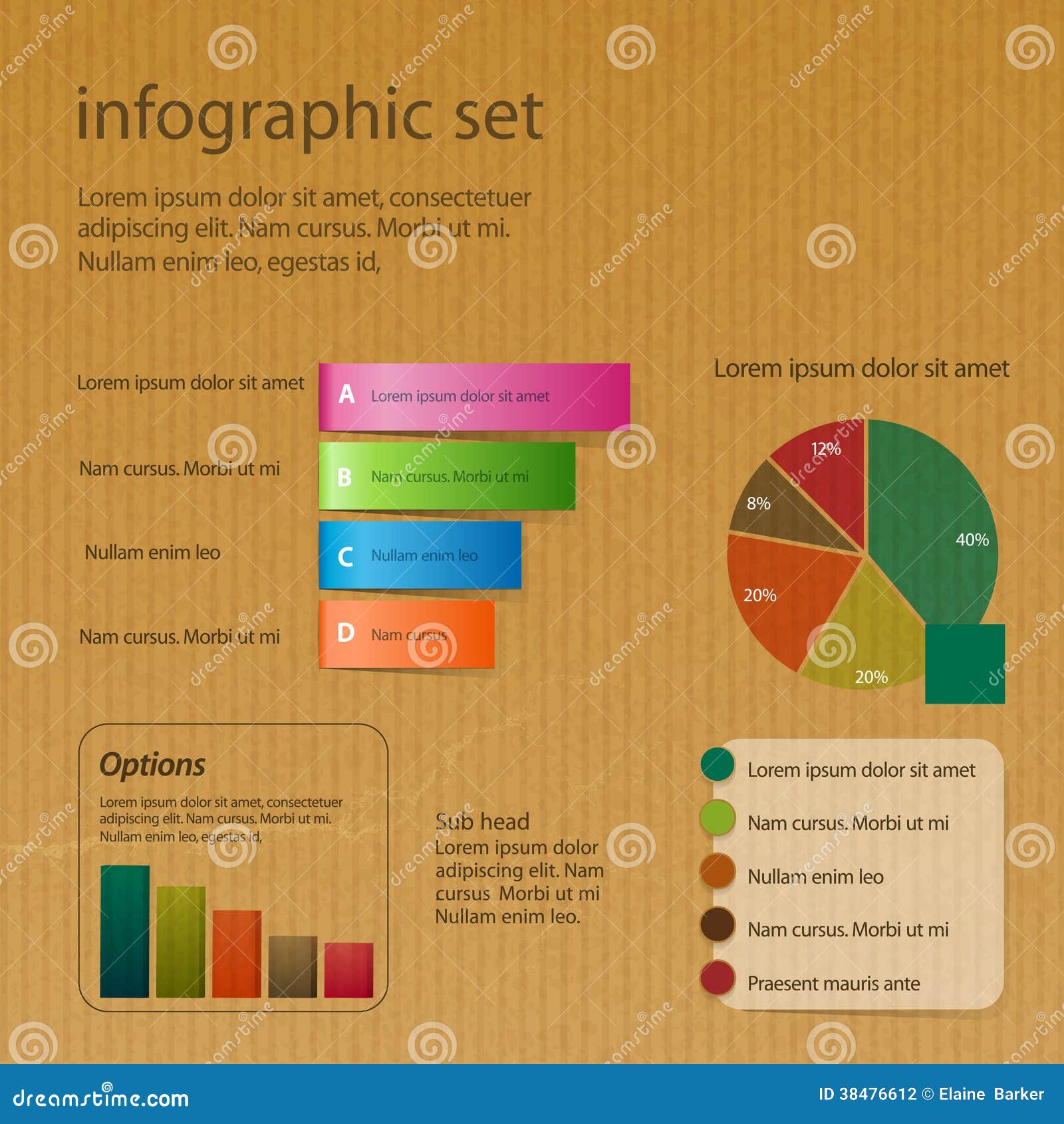 Infographic Set on Brown Paper Stock Vector - Illustration of sample ...