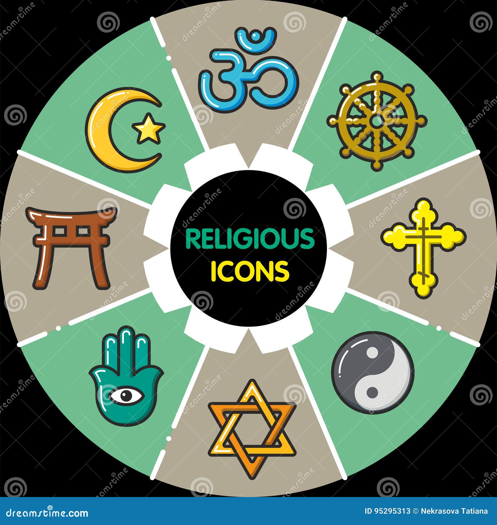 Infographic_set De Iconos Religiosos Ilustración del Vector ...