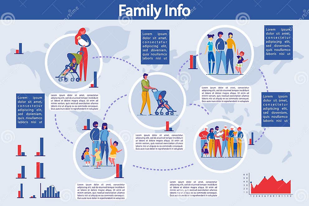 Infographic Set. Family Structure Presentation. Stock Vector ...