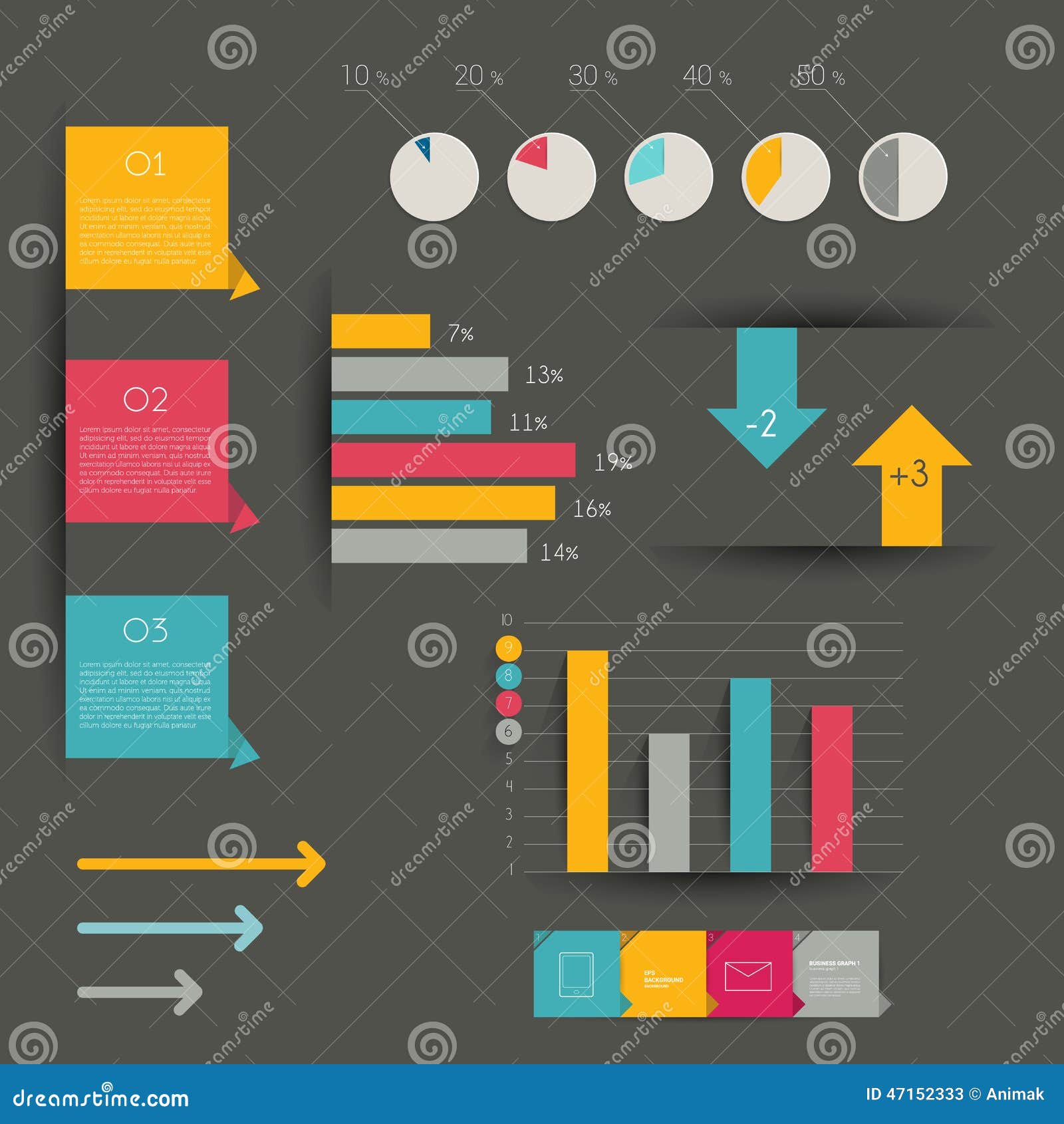 Infographic set. stock vector. Illustration of graphs - 47152333