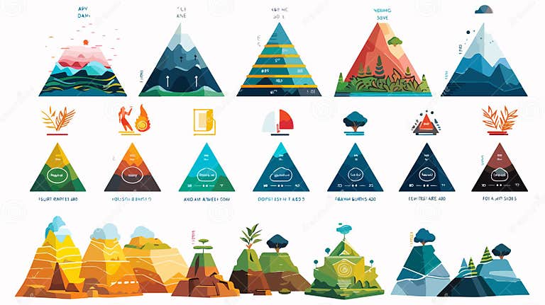 Professional Infographic Set with Pyramid Charts for Data Visualization ...
