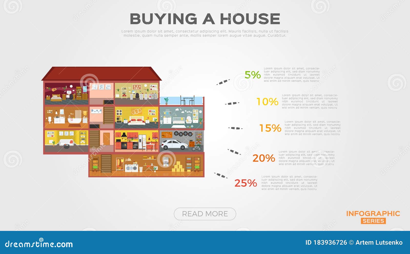 Buying a House Infographics, Real Estate Presentation Stock Vector ...