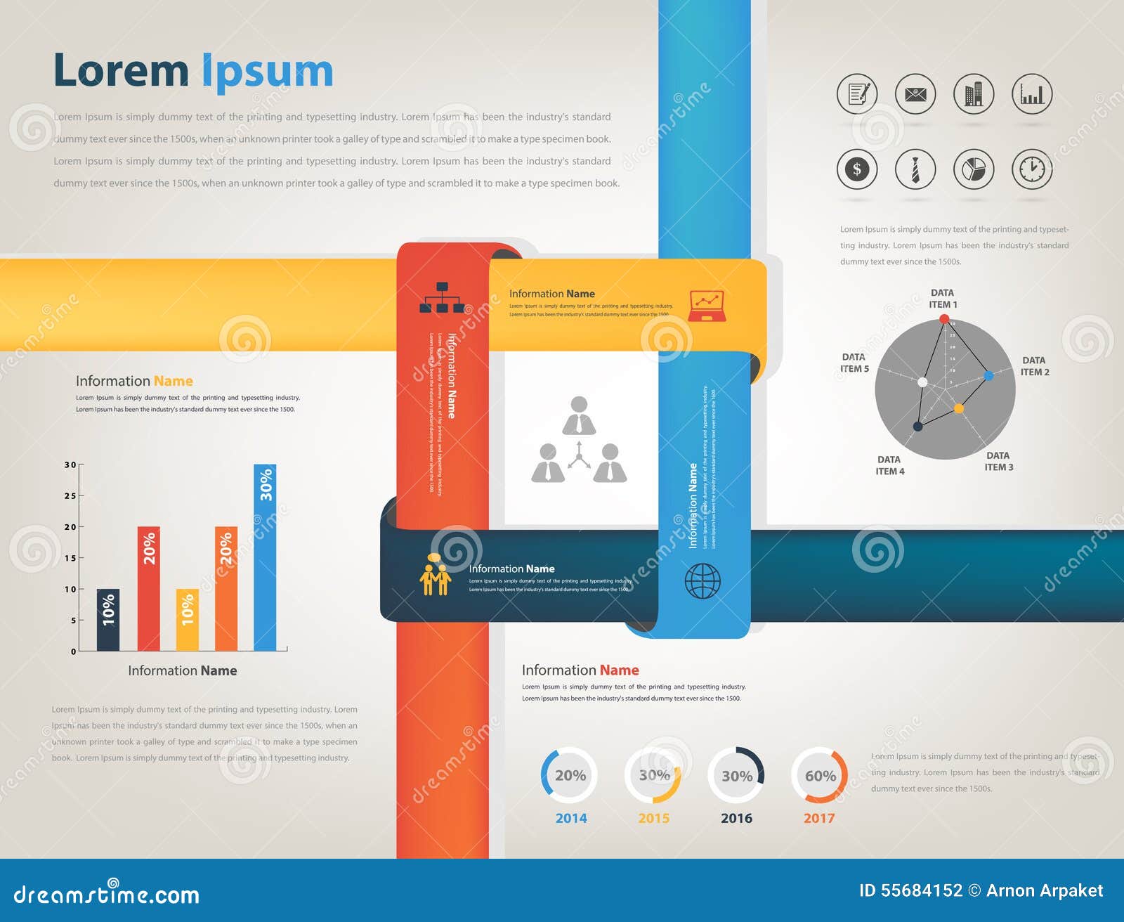 Infographic For Sharing Company Information Vector Illustration ...