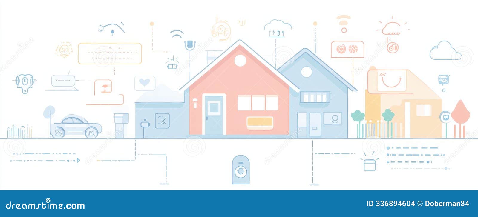 Flat Design Infographic Illustrating Smart Home Technology with ...