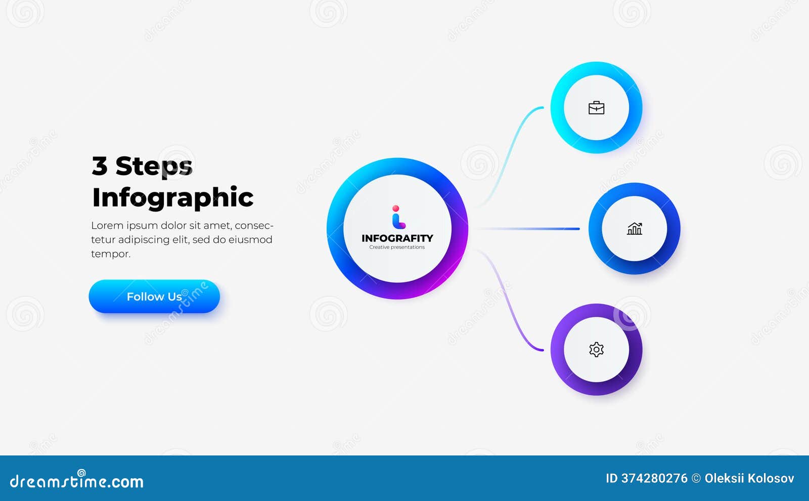 Three Step Template, Banner, Infographic, Diagram, Chart, Column Vector ...