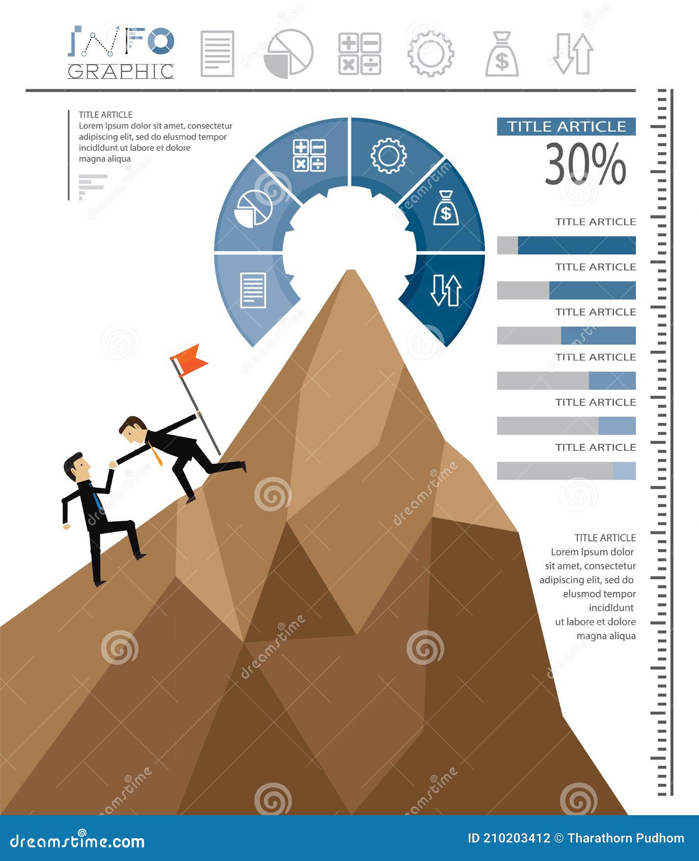 Infographic Shows The Steps To Success Vector Illustration ...
