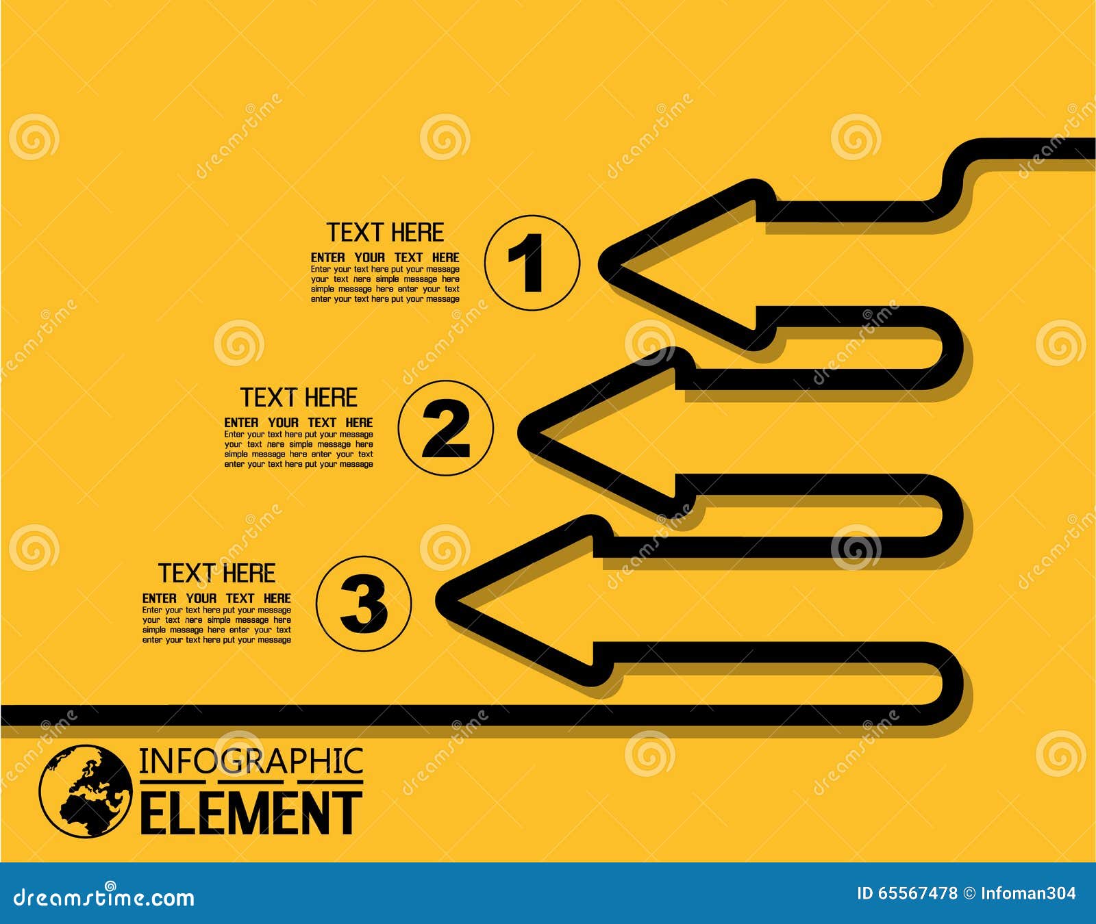 Infographic Simple Line Style Template with Steps Parts Options Arrow ...