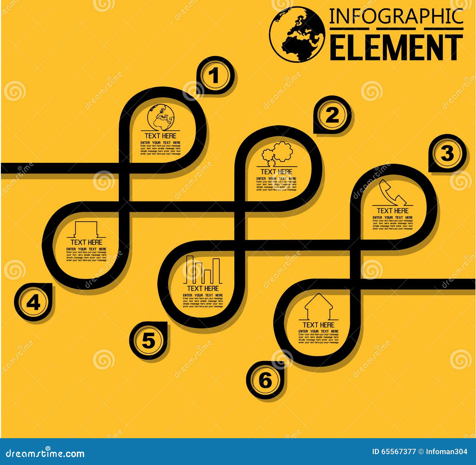 Infographic Simple Rotating Business Cycle Diagrams Vector Illustration ...
