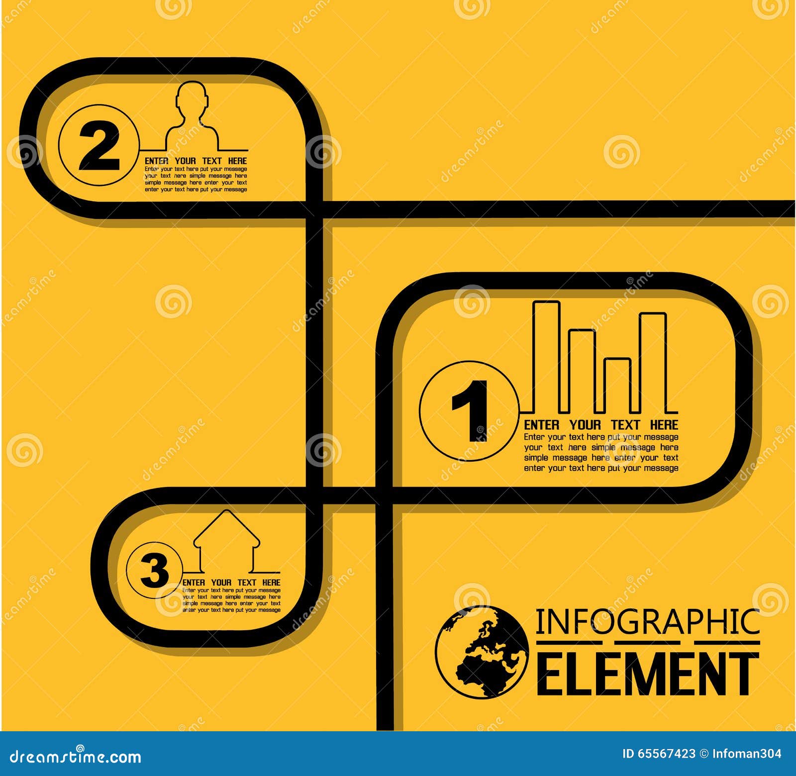 Infographic Simple Line Style Template with Steps Parts Options Stock ...