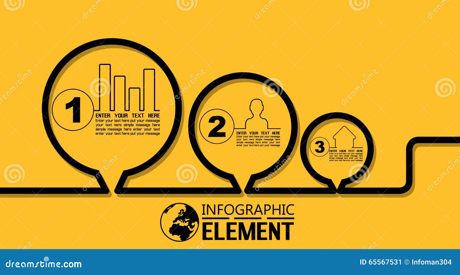 Infographic Simple Line Style Template with Steps Parts Options Stock ...