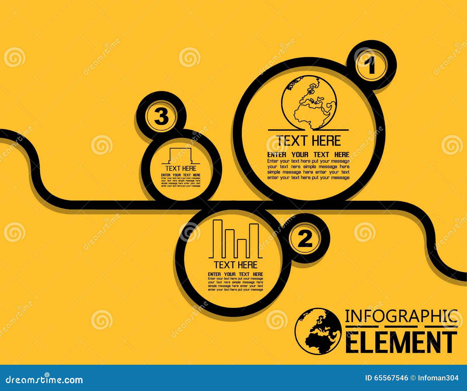 Infographic Simple Line Style Template with Steps Parts Options Stock ...