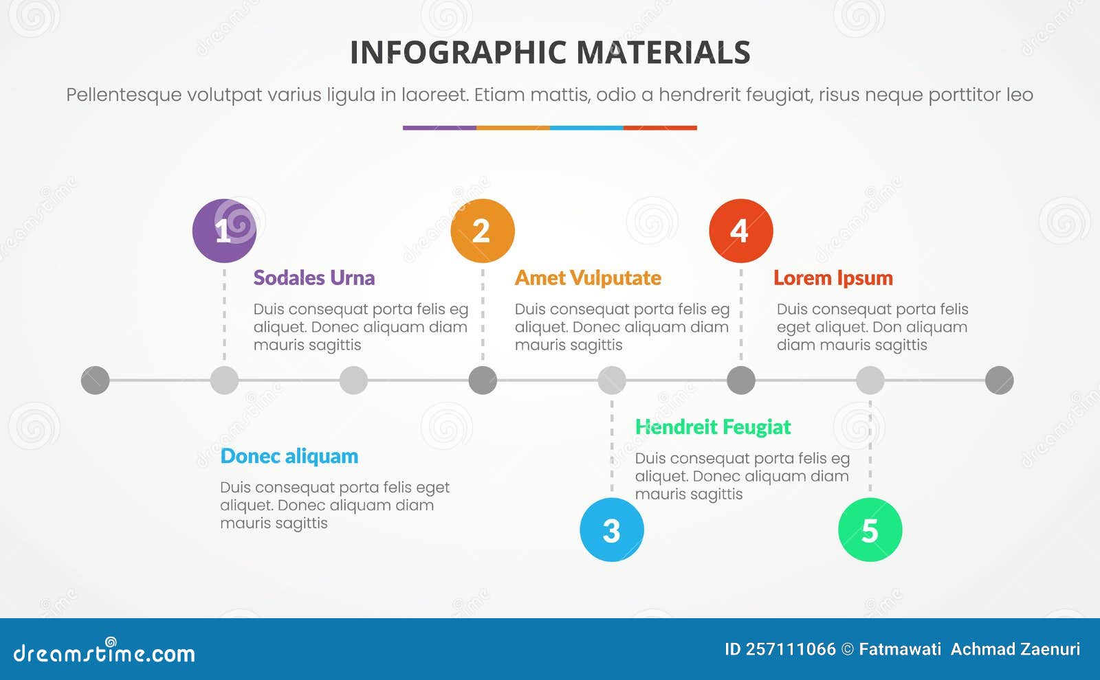 Infographic Slide Presentation Template with Modern Flat Style Color ...