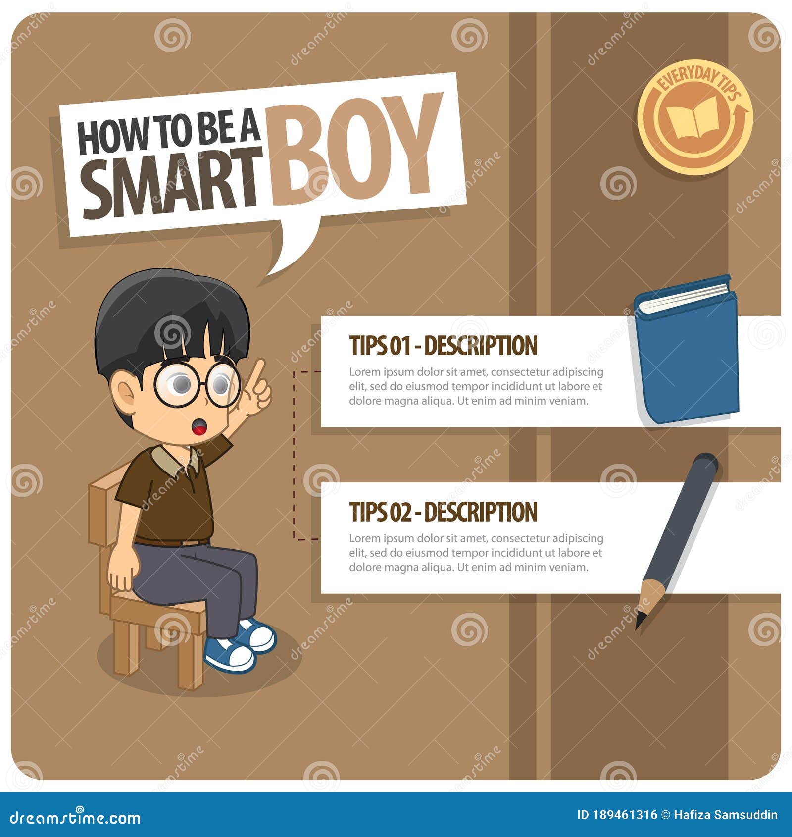 Infographic of a Smart Boy. Vector Illustration Decorative Design Stock ...