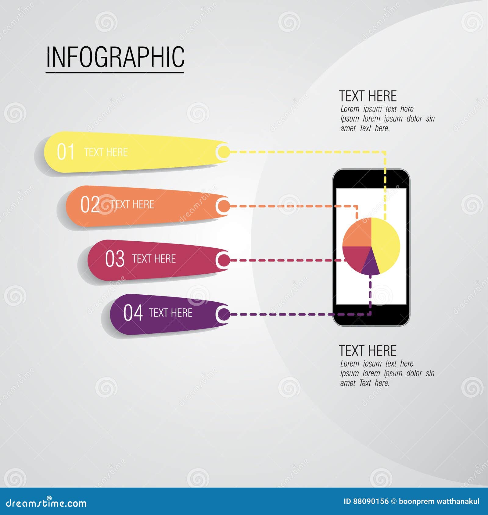 Infographic Smartphone Data Stock Illustration - Illustration of light ...