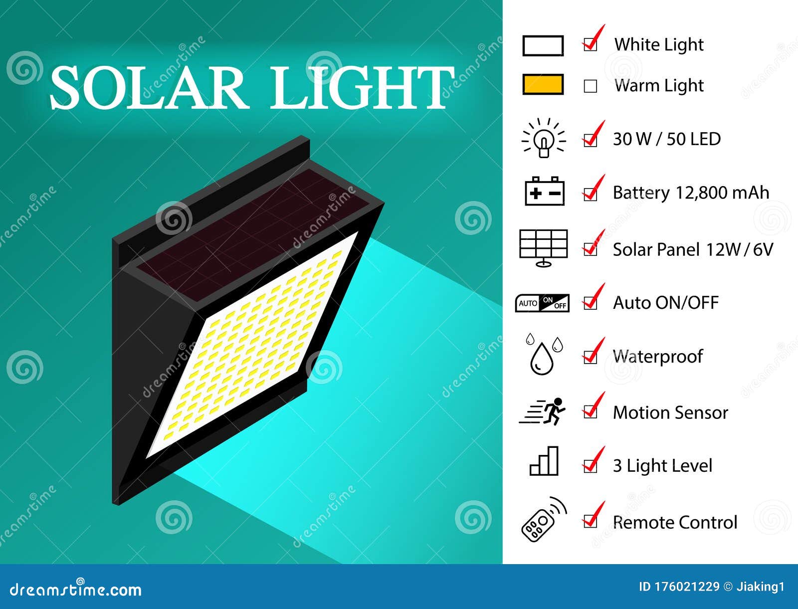 Infographic Solar Light with Icon, Vector Art Stock Vector ...