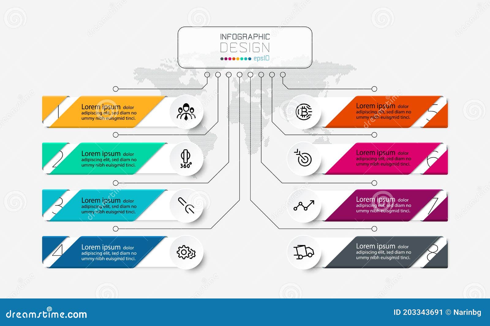 Square Shape Design Divides the Functionality into 8 Steps Clearly the ...