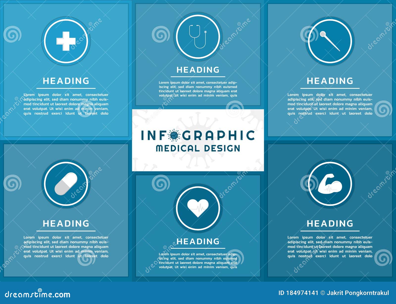 Infographic Square Shape Design for Medical Icon Circle Style with ...