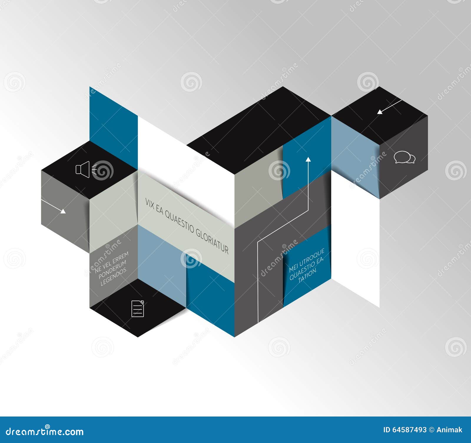 Infographic Square Tab, Chart. Polygonal Design. Cartoon Vector ...