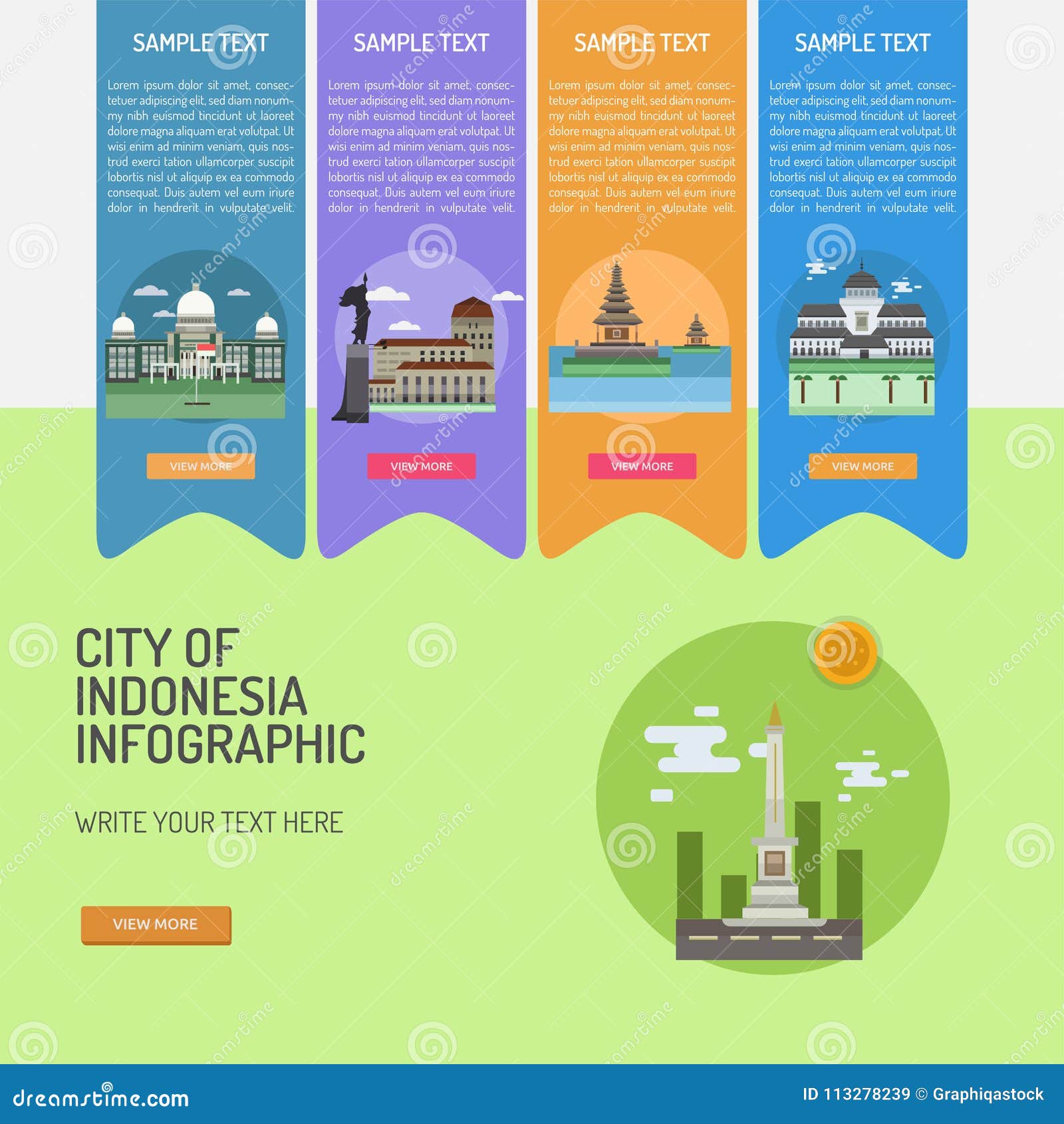 Infographic-Stadt Des Indonesiers Stock Abbildung - Illustration von ...