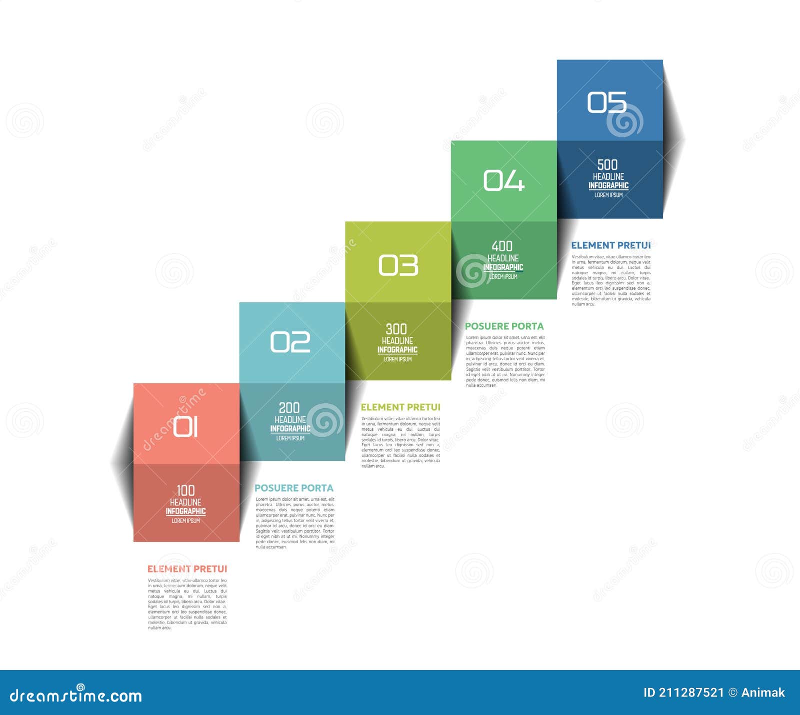 Infographic Staircase Step Business Vector Design Template, Diagram ...