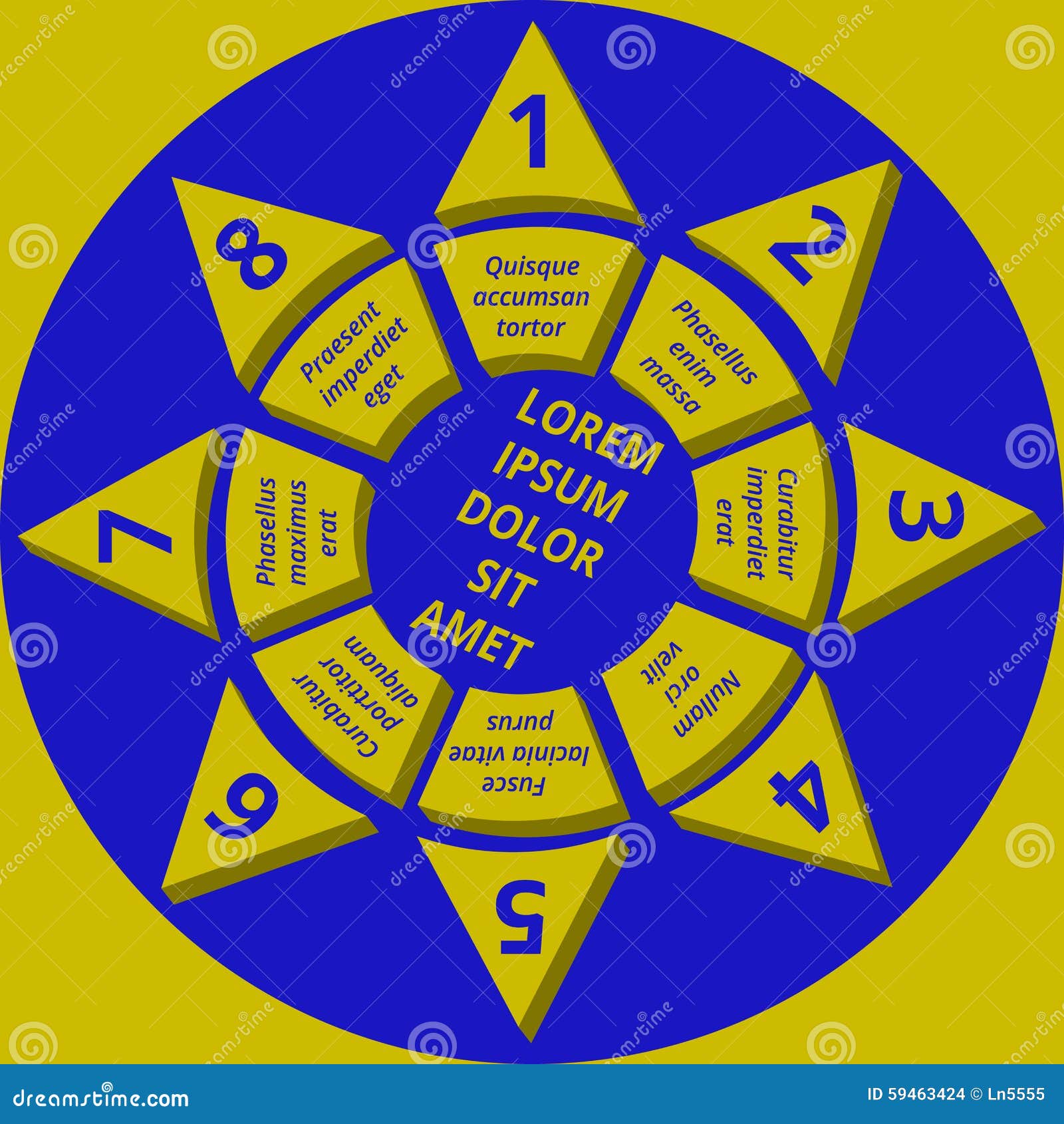 Infographic Star Text Template of Blue and Yellow Colors Stock Vector ...