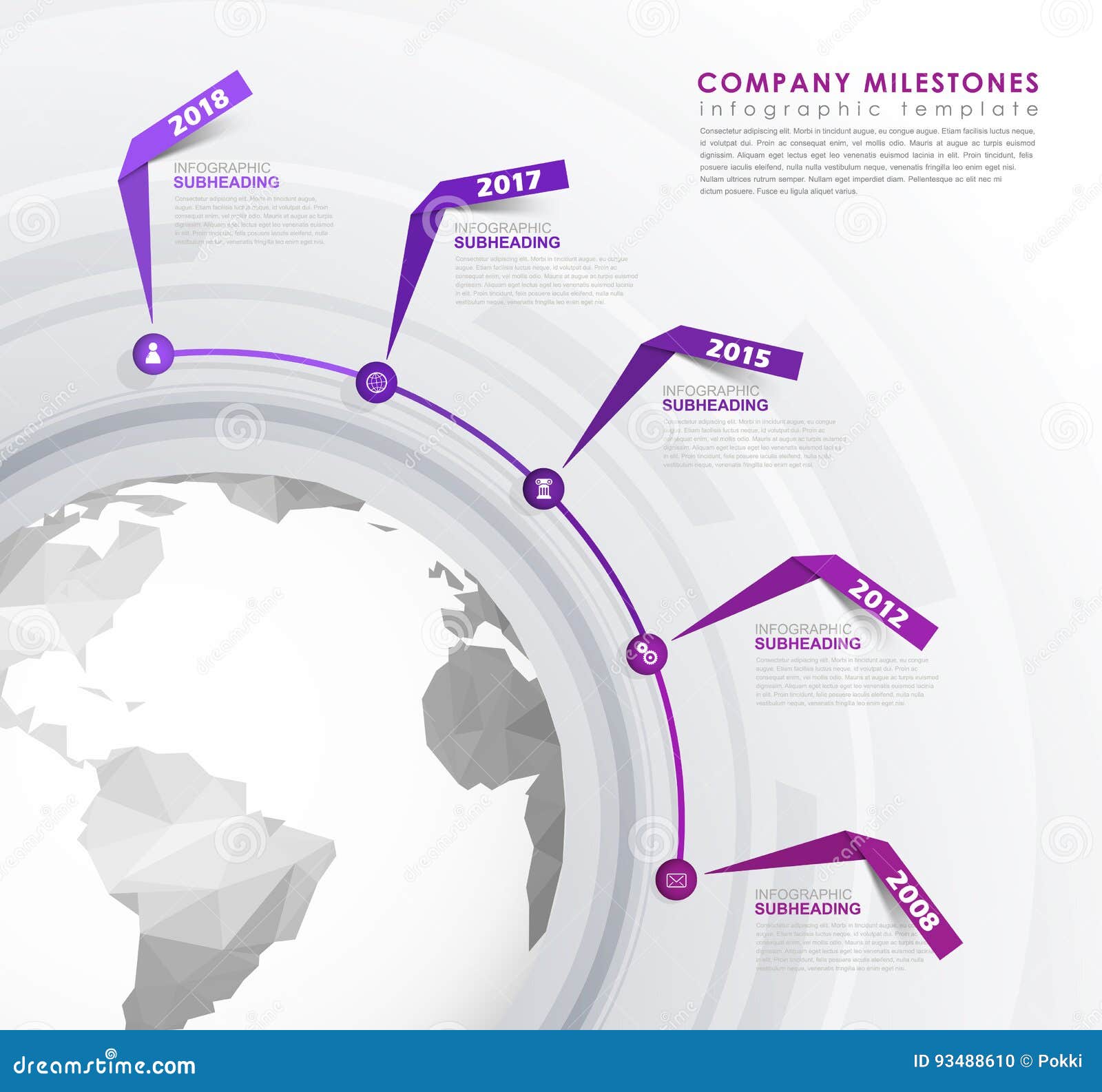 Infographic Start Up Milestones Time Line Vector Template. Stock Vector ...
