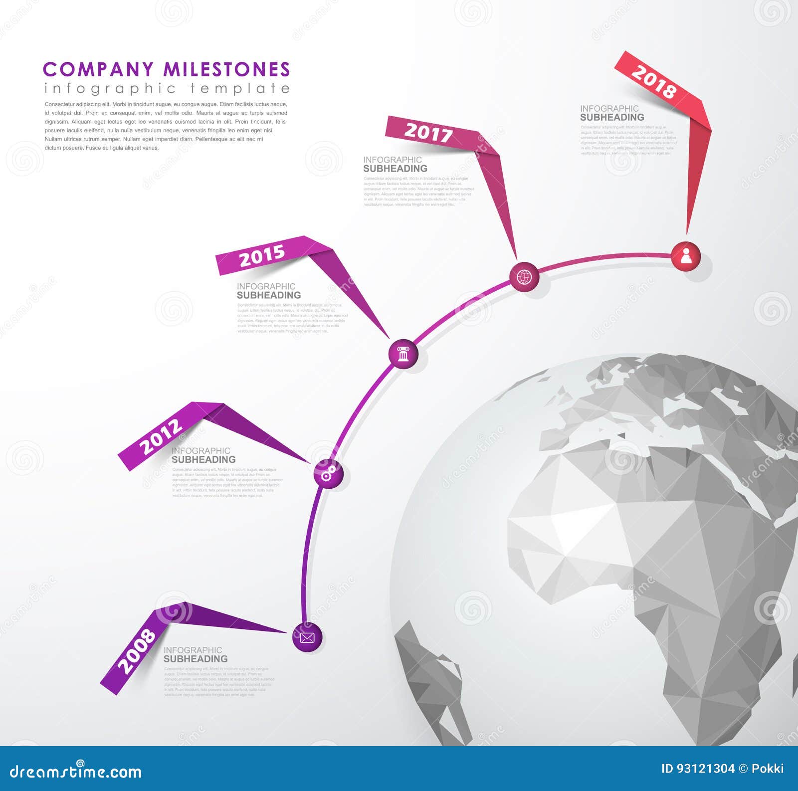 Infographic Startup Milestones Time Line Vector Template. Stock Vector ...