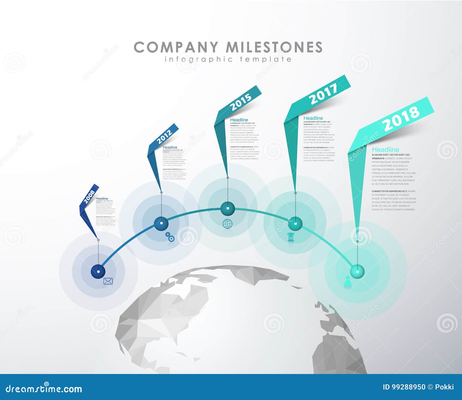Infographic Startup Milestones Timeline Vector Template | CartoonDealer ...