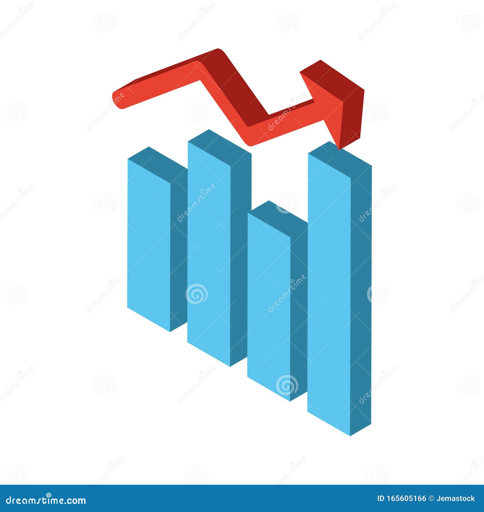 Infographic Statistics Bars with Arrow Stock Vector - Illustration of ...