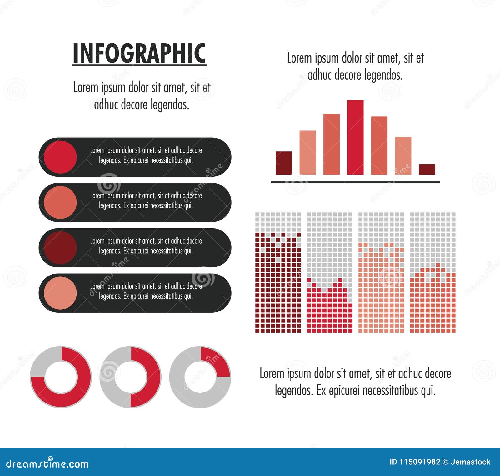 Infographic with Statistics Design Stock Vector - Illustration of ...